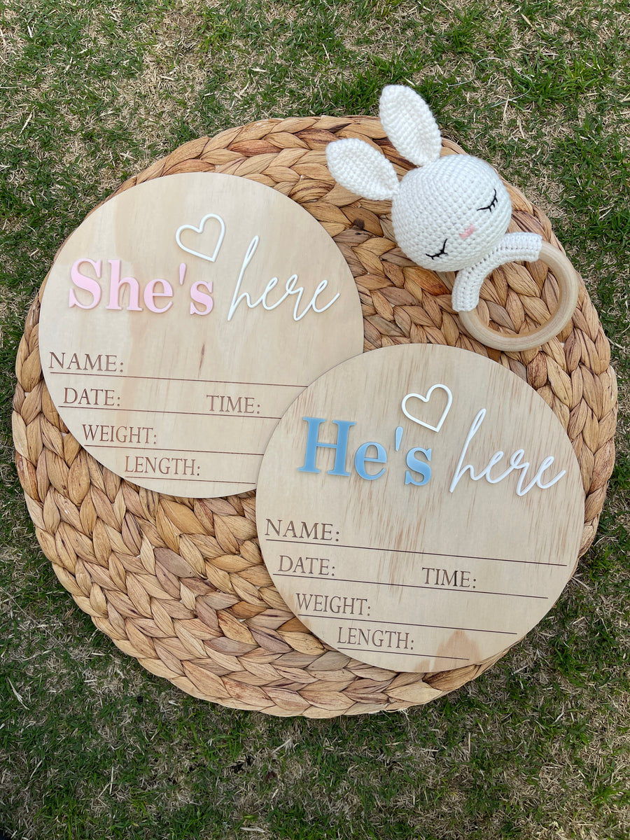 Baby Announcement Sign – YD handmade